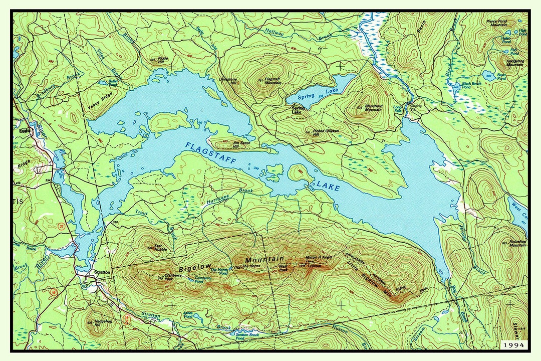 1994 Map of Flagstaff Lake Maine - Etsy