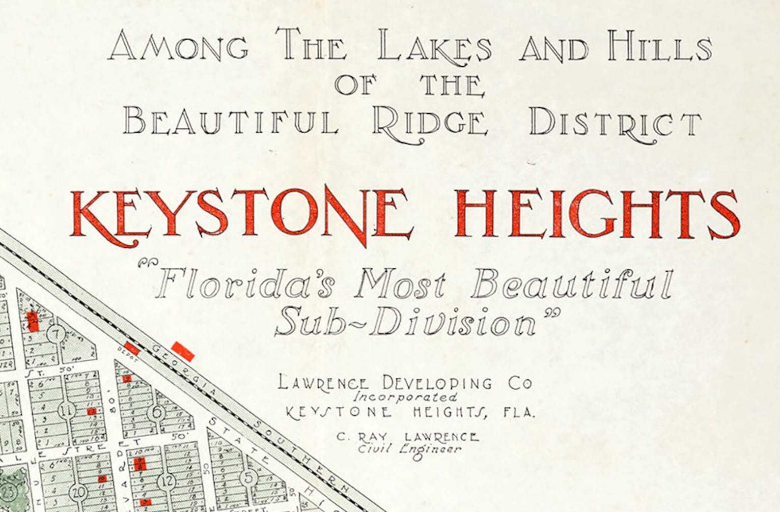 1924 Map of Keystone Heights Florida | Etsy