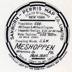 1897 Town Map of Meshoppen Wyoming County Pennsylvania - Etsy