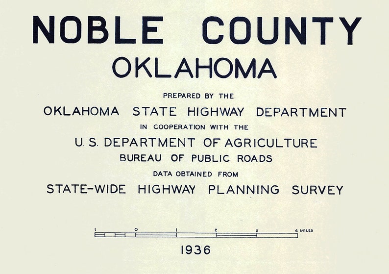 1936 Map of Noble County Oklahoma - Etsy