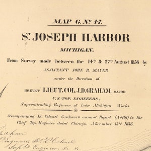 1856 Nautical Chart of St Joseph Harbor Michigan - Etsy