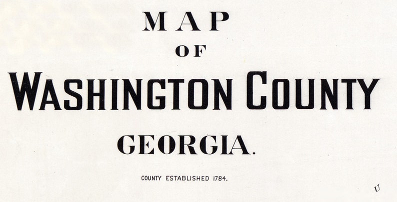 1897 Map of Washington County Georgia Sandersville Landowner - Etsy
