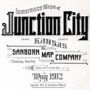 1912 Town Map of Junction City Kansas - Etsy