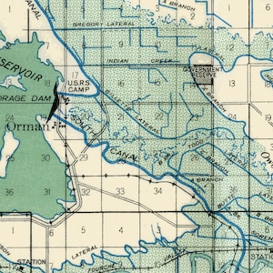 1910 Map of Belle Fourche Lake South Dakota - Etsy