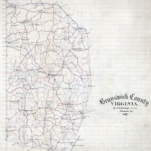1867 Map of Brunswick County Virginia - Etsy