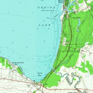 1957 Map of Oneida Lake New York - Etsy