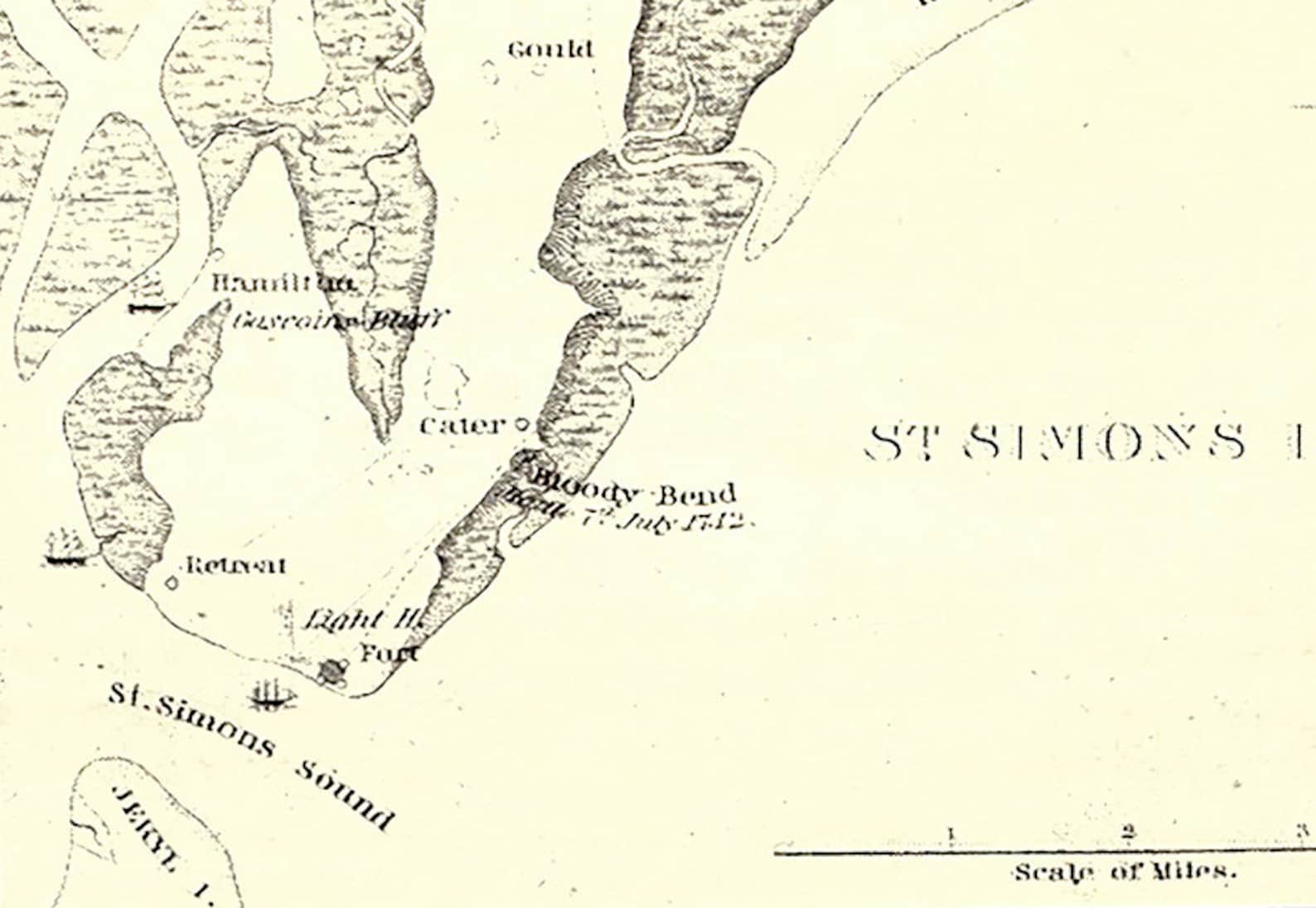 1847 Map of Saint Simons Island Georgia - Etsy