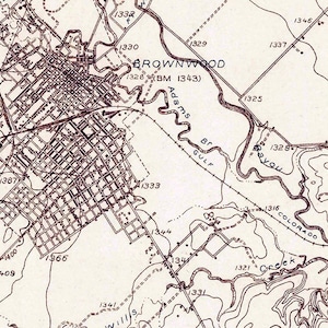 1925 Topo Map of Brownwood Texas - Etsy