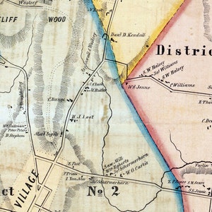 1854 Map of Lenox Berkshire County Massachusetts - Etsy