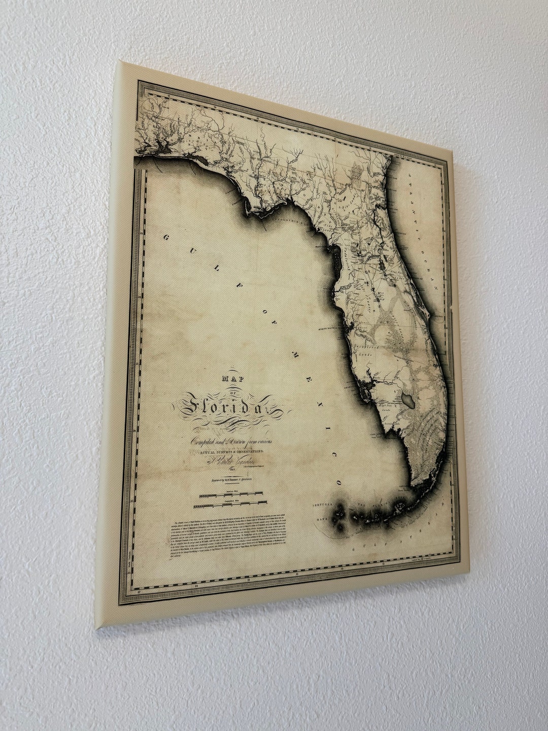 1823 Map of Florida Framed - Etsy