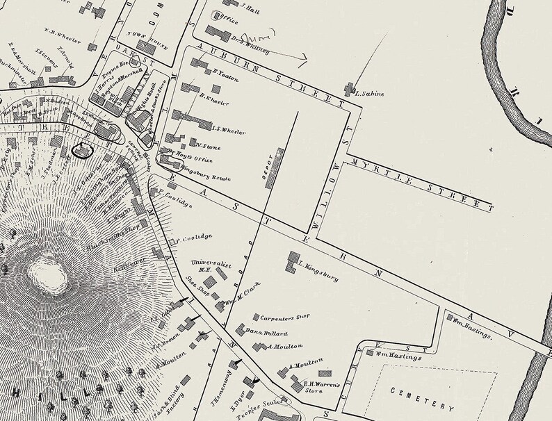 1850 Map of Framingham Massachusetts - Etsy