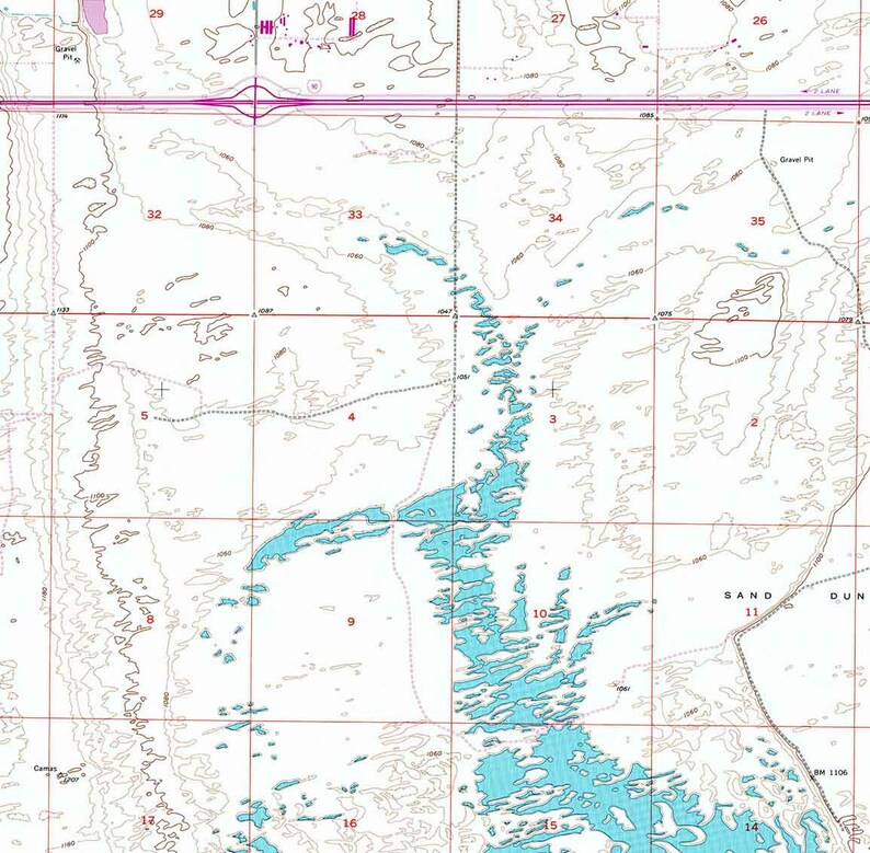 1956 Topo Map of Mae Washington Potholes Reservoir | Etsy