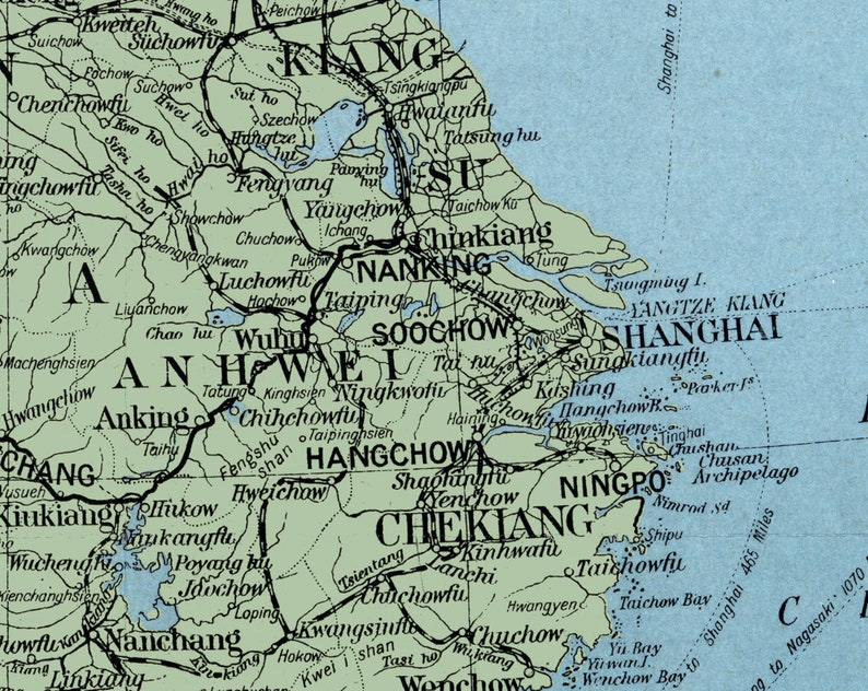 1900 Map of China and Adjacent Countries - Etsy