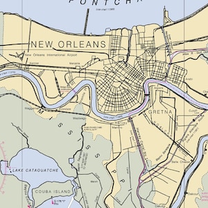 2012 Map of New Orleans Intracoastal Waterway - Etsy