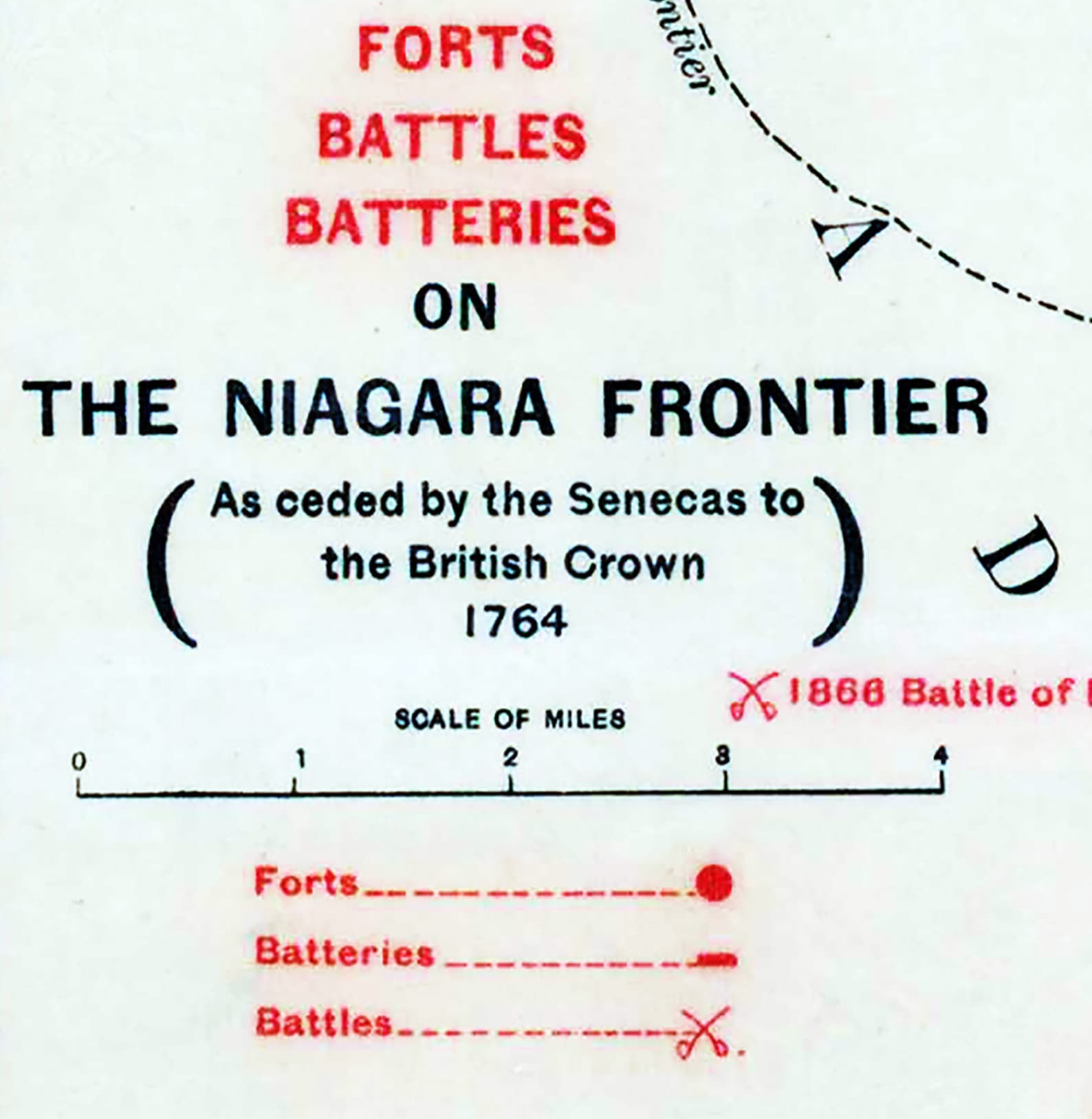 1764 Map of the Niagara Frontier Forts and Battles - Etsy