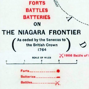 1764 Map of the Niagara Frontier Forts and Battles - Etsy