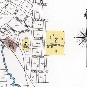 1896 Town Map of Pullman Whitman County Washington - Etsy