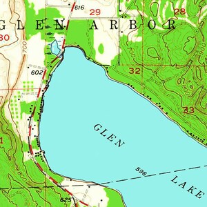 1966 Map of Glen Lake Michigan - Etsy