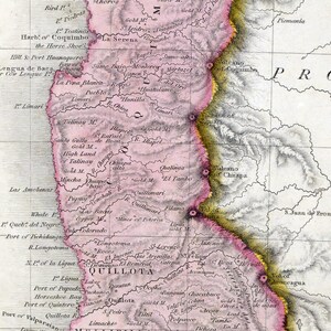 1816 Map of Chili - Etsy