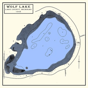 1946 Map of Wolf Lake Lake County Michigan - Etsy