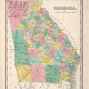 1827 Map of Georgia - Etsy
