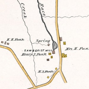 1891 Town Map of Springtown Bucks County Pennsylvania - Etsy