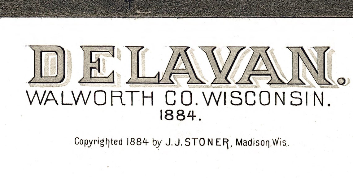 1884 Panoramic Map of Delavan Walworth County Wisconsin Delavan Lake - Etsy
