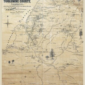 1879 Map of Tuolumne County California Mines - Etsy
