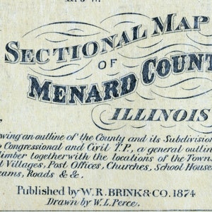 1874 Map of Menard County Illinois - Etsy