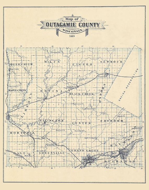 Outagamie County Map Wisconsin