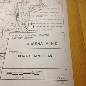 1988 Robena Coal Mine General Plan Map Reproduction Greene County Pa - Etsy