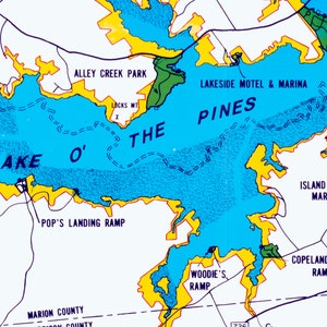 1988 Map of Lake O the Pines Texas - Etsy