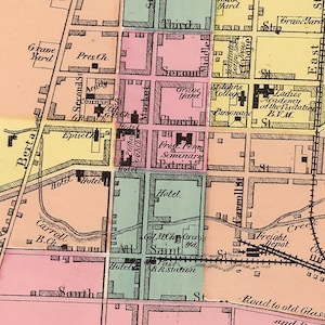 1873 Town Map of Frederick City Maryland - Etsy