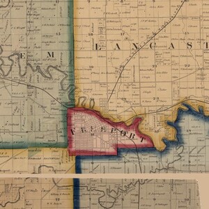 1859 Farm Line Map of Stephenson County Illinois Freeport - Etsy