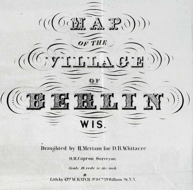 1850 Town Map of Berlin Green Lake County Wisconsin - Etsy