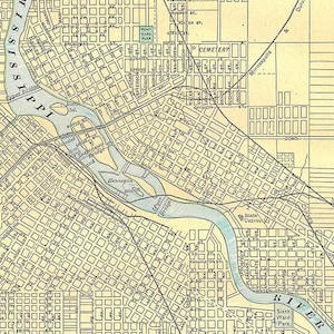 1900 Map of Minneapolis Minnesota Mississippi River - Etsy