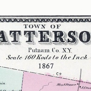 1867 Map of Patterson Putnam County New York - Etsy