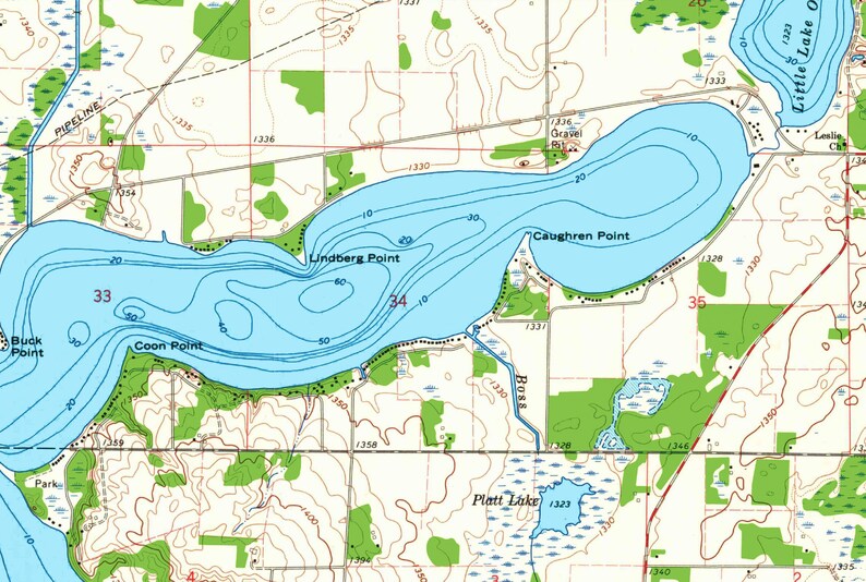 1966 Map of Lake Osakis Minnesota - Etsy