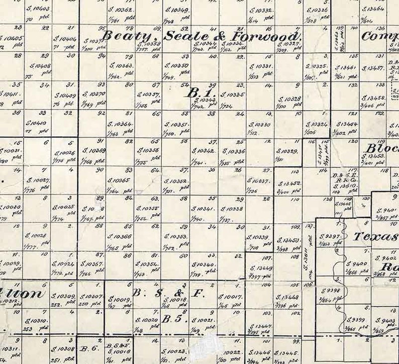 1879 Farm Line Map of Briscoe County Texas - Etsy