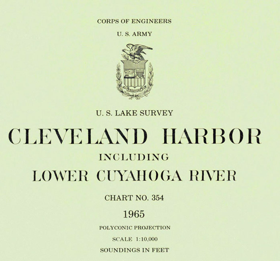 1965 Nautical Map of Cleveland Harbor | Etsy