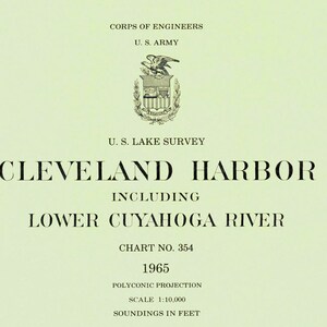 1965 Nautical Map of Cleveland Harbor - Etsy