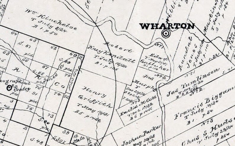 1880 Map of Wharton County Texas - Etsy