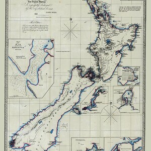 1843 Map of New Zealand - Etsy
