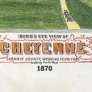 1870 Panoramic Map of Cheyenne Laramie County Wyoming - Etsy