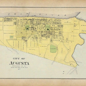 1877 Map of Augusta Bracken County Kentucky - Etsy