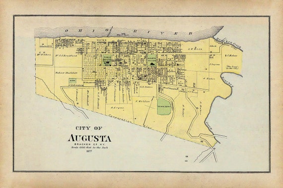 1877 Map of Augusta Bracken County Kentucky - Etsy