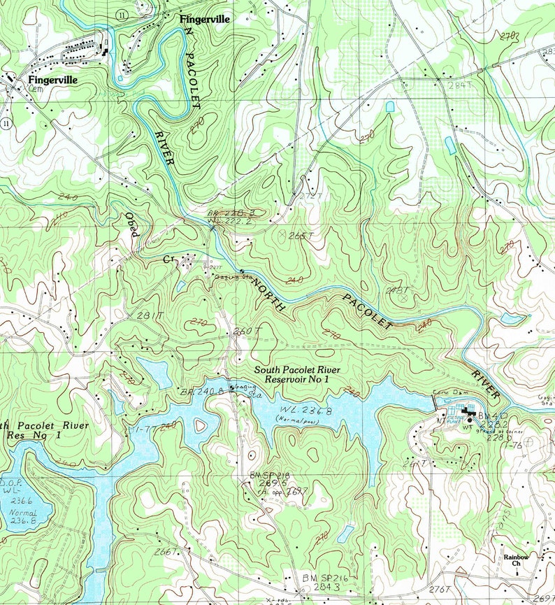 1983 Map of Lake William Bowen South Carolina - Etsy