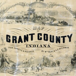1861 Farm Line Map of Grant County Indiana - Etsy