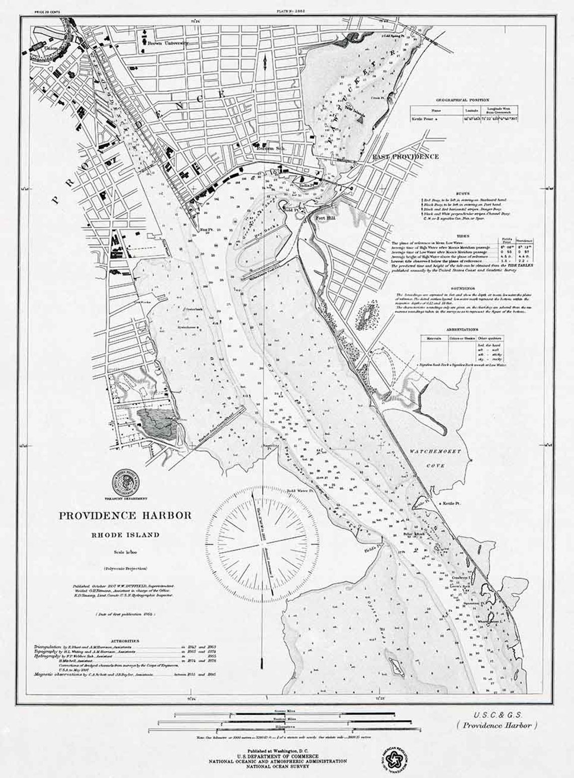 1976 Nautical Map of Providence Harbor Rhode Island - Etsy