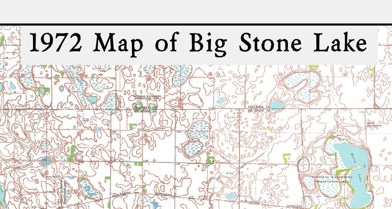 1971 Map of Big Stone Lake Minnesota South Dakota - Etsy